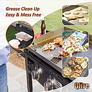 Qfire Grease Drip Cup Liner Compatible with Razor Griddle GGC1643M/GGC1643L 4 Burner Propane Gas Griddle,Also for Pit Boss 2B/3B/4B Ultimate Griddle Grease Pan Liners Accessories,24 Pack (Big Size)