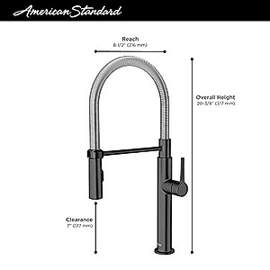American Standard 4803350.075 Studio S Semi Professional Pull-Down Kitchen Faucet, Stainless Steel