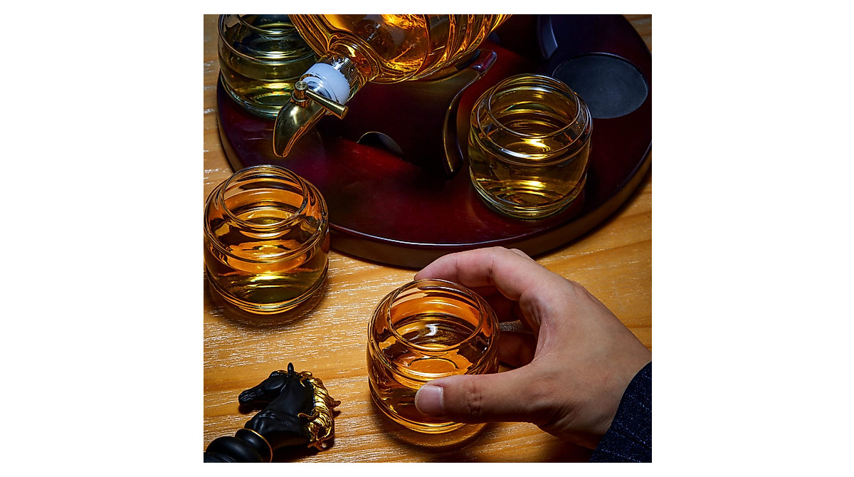 Whiskey Barrel Decanter Set | Premium Liquor Dispenser Gift