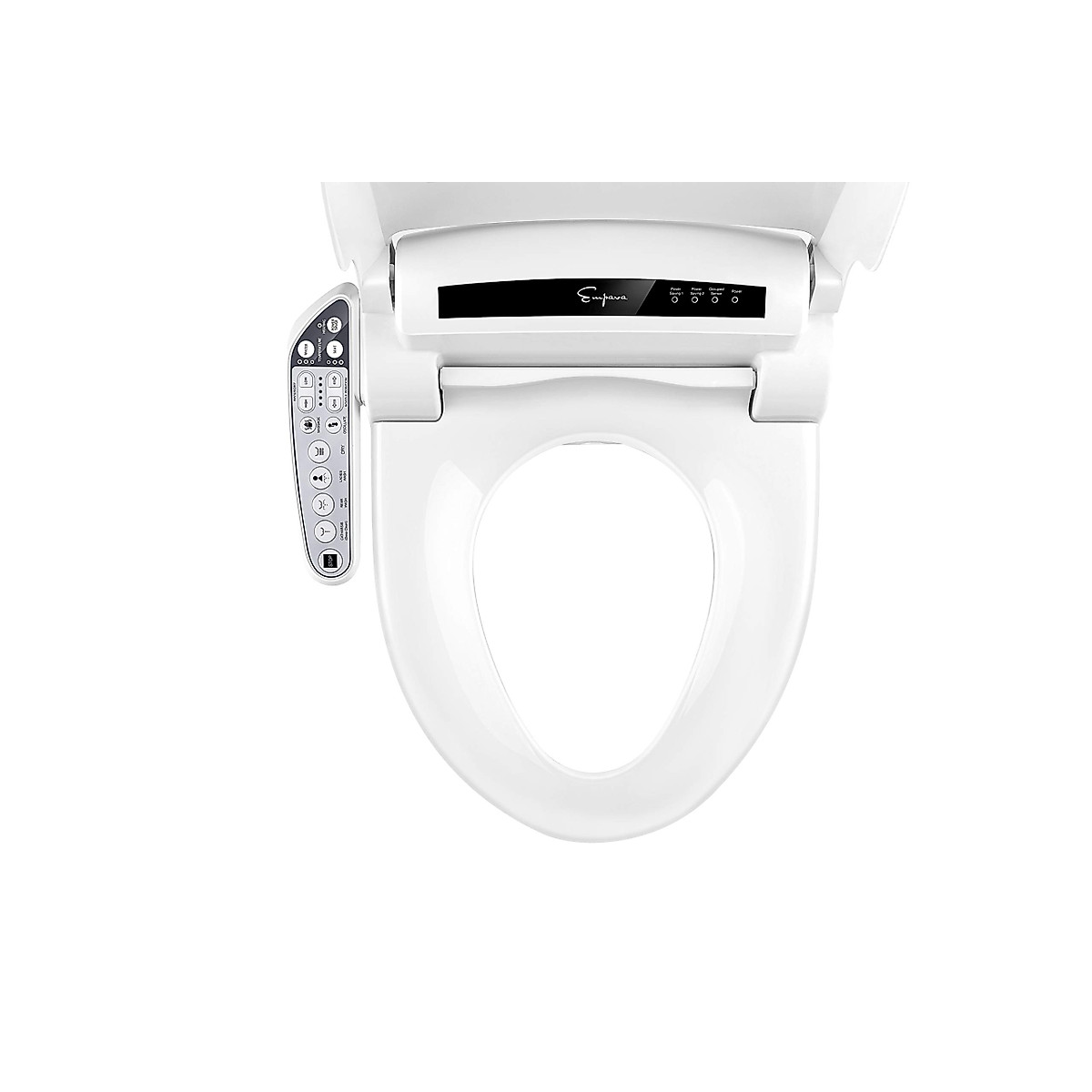 Empava Elongated Smart Bidet Heated Toilet Seat with Warm Air Dryer and Temperature Controlled Wash Functions in White