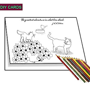 Bulk Blank Note Cards with Envelopes Box Set of 48 , Handmade 4 x 6 Kids Thank You Fill In The Blank All Occasions Greeting Card, Office Stationery Card DIY Personalized Sympathy, Thank You, Birthday