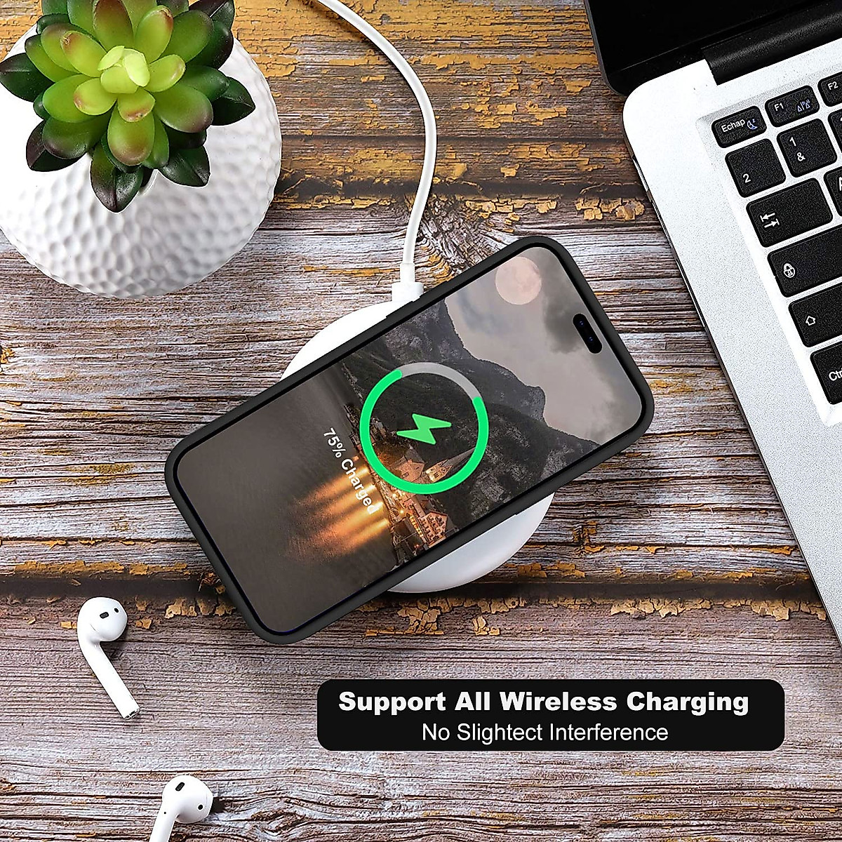 Ktele Compatible with iPhone 14 Pro Case, Silicone Upgraded [Camera Protection] [Soft Microfiber Lining] Full Covered Slim Gel Rubber Case iPhone 14 Pro 6.1 inch -Black