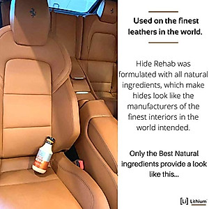 Hide Rehab Leather Conditioner- Most Effective Way Possible to Restore, Moisturize and Rehydrate Your Cars Leather. Protects from U.V. Rays, Stops Leather from Drying, Cracking. All Natural