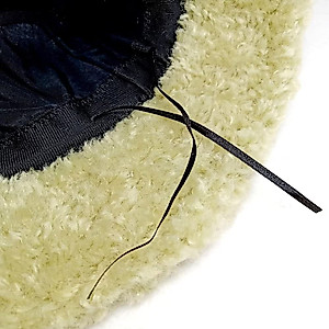 UU BEN Womens Lambs Wool Bucket Hat Outdoor Foldable Fisherman Cap for Women Japanese Cute Girls Casual Winter Warm Hat Green