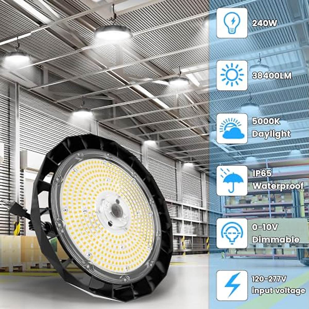 LED UFO HIGH Bay 240W,AC120-277V,4000K/5000K/6000K