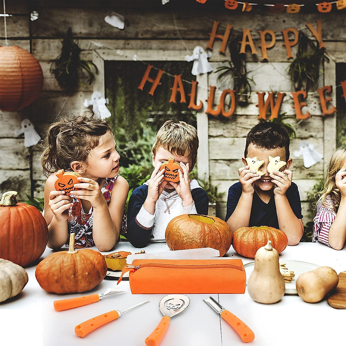 Oizzduru Pumpkin Carving Kit Halloween, 9 PCS Professional Heavy Duty Carving Set, Stainless Steel Pumpkin Carving Tools with Carrying Case LED Candles for Halloween Decoration Jack-O-Lanterns