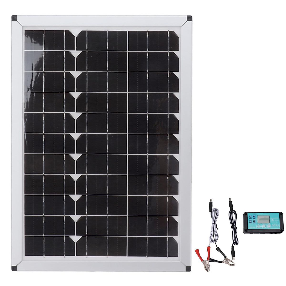 Solar Panel Battery Charger Stabilizer 100W USB Controller Silicon Kit Green Abs Monocrystalline Silicon Dual 18V Set for Solar Panel Battery Charger Kit Charger Power