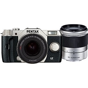 PENTAX digital SLR camera Q10 double zoom Kit silver Q10 WZOOMKIT SILVER [International Version, No Warranty]