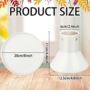 Tioncy Ceramic Chicken Roaster Rack with Baking Pan Set Beer Can Chicken Holder Stand Roasting Pan with Rack Vertical Poultry Chicken Throne for Thanksgiving Baking Grilling Oven, Dishwasher Safe