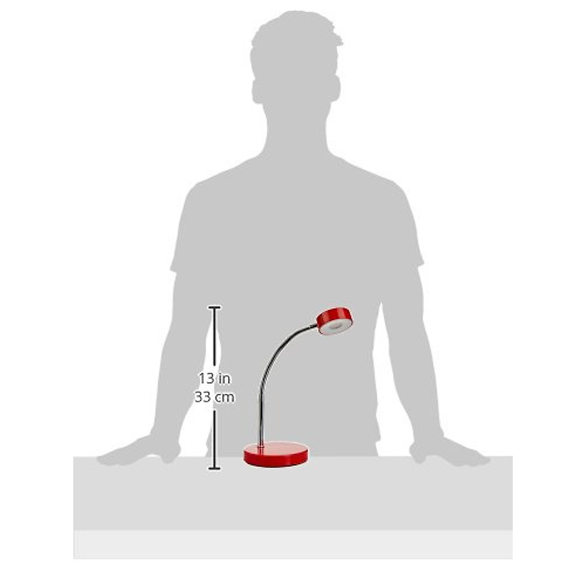 Globe Electric Company 12644 LED Desk Lamp, 52.4" x 5" x 15.75", Red