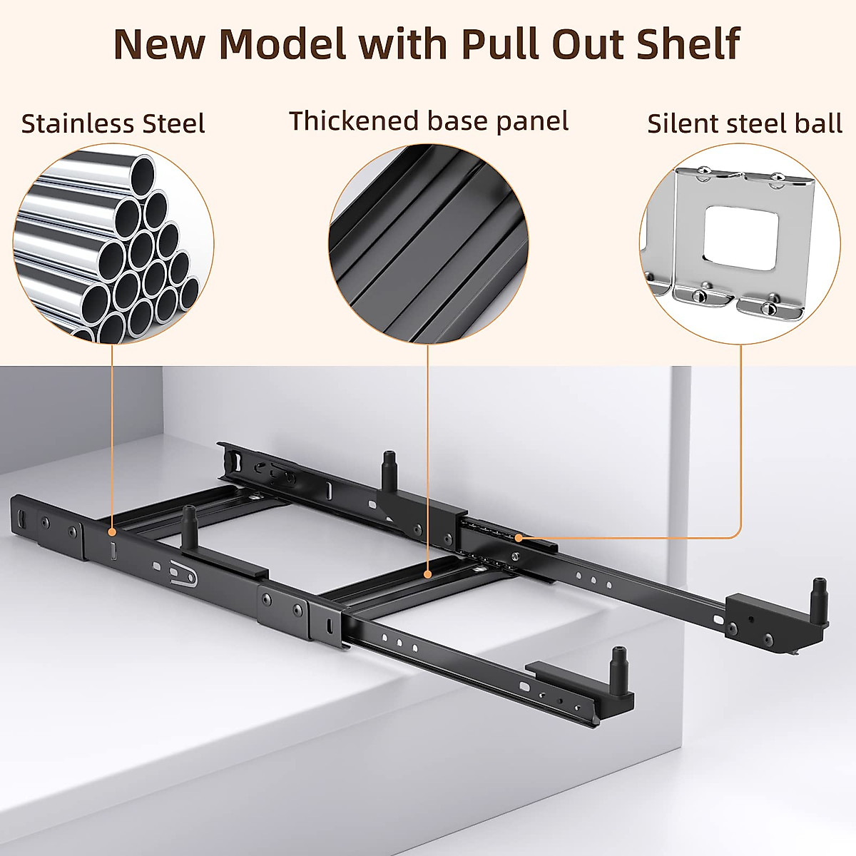 Pluspace 2 Pack Under Sink Organizer and Storage Pull Out Cabinet Organizer Bathroom Sink Organizer with Sliding Drawer Adjustable Height Kitchen Cabinet Organizer Multi-purpose Storage Shelf Black