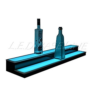 Low Profile LED Display Shelf 2 Tier (Gloss Black, 48)