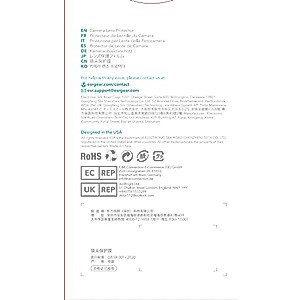 ESR Camera Lens Protector Compatible with Samsung Galaxy S22 Ultra (2022), Scratch-Resistant Ultra-Thin Tempered Glass with Aluminum Edge, Set of 5, Black