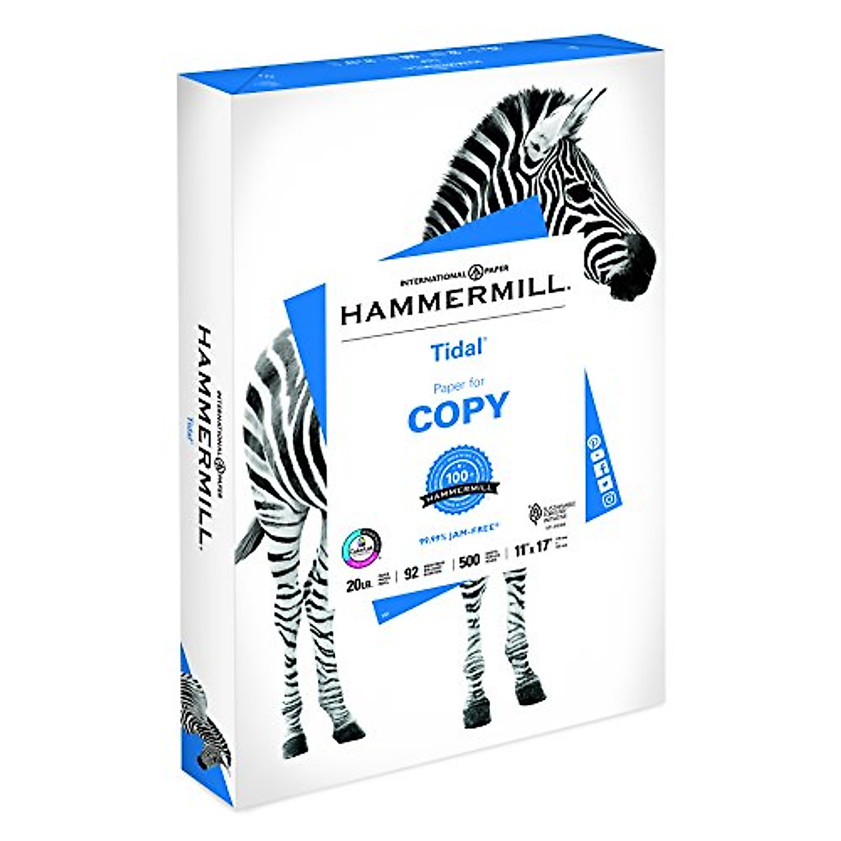 Hammermill Tidal MP Copy/Laser/Inkjet Paper, 92 Brightness, 20lb, 11 x 17, 500 Sheets