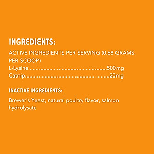 iHeartCats L-Lysine for Cats - Immune & Respiratory Supplement for Cats - Cat Sneezing & Runny Nose Relief - L-Lysine Powder with Cat Nip - Chicken & Salmon Flavor