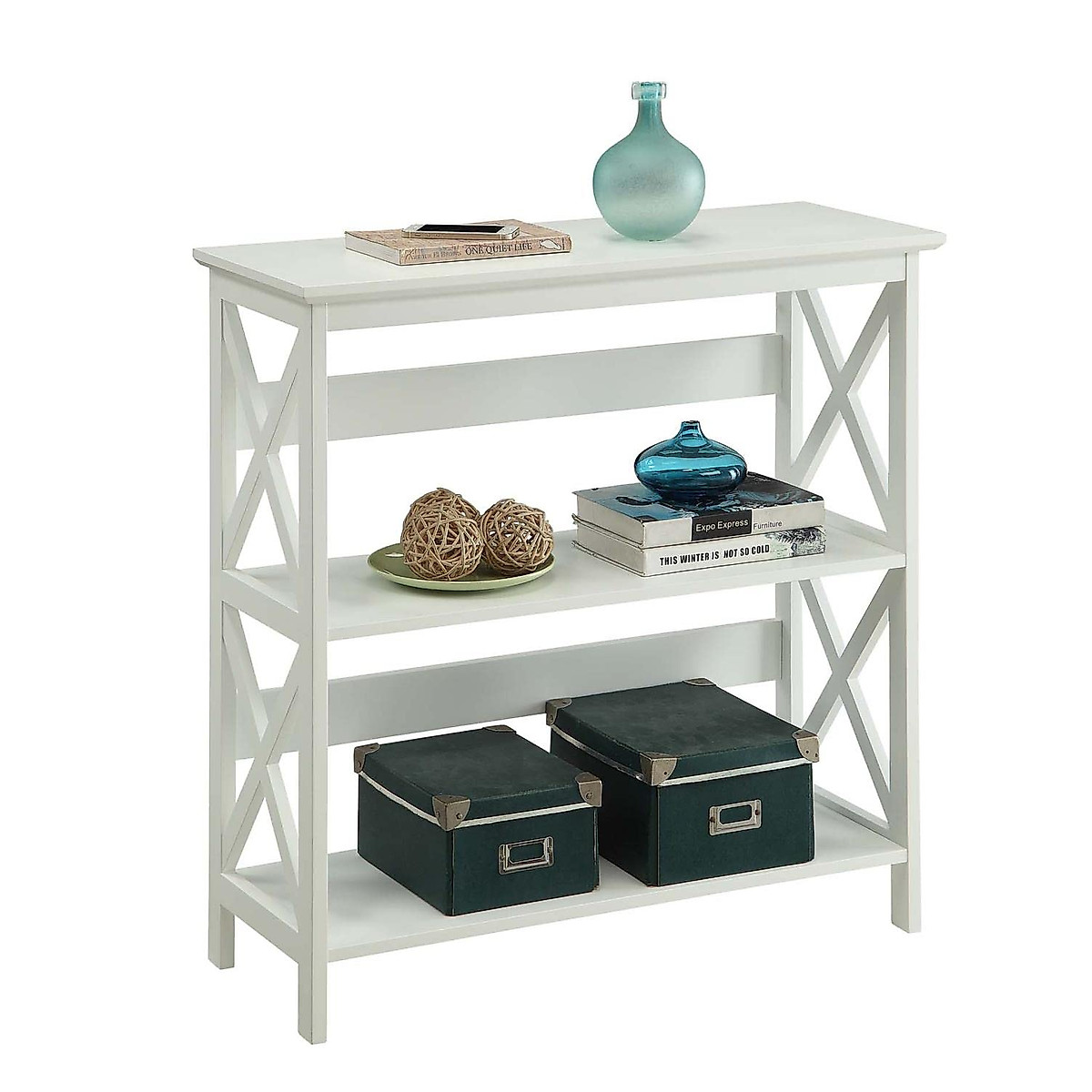 Convenience Concepts Oxford 3 Tier Bookcase, White