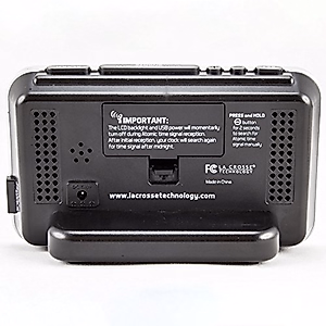 La Crosse Technology 617-1485B Atomic Color Alarm Clock with USB Charging Port