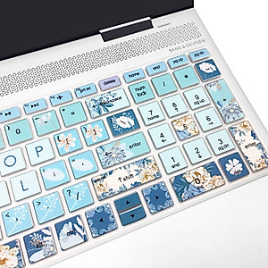 WSLUCKO Keyboard Cover for HP Envy x360 15.6''Series/HP Pavilion 15/ HP Pavilion x360 15.6” Series/HP Envy 17 17.3" Series/HP Laptop 15t 17t 17-ca0011nr 17-by0040nr, Peony