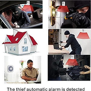 Wireless Home Security Driveway Alarm, Enegg Entry Alert, Visitor Door Bell Chime with 1 Plug-in Receiver and 2 PIR Motion Sensor Detector Alert System, Quality Sound and LED, 38 Melodies