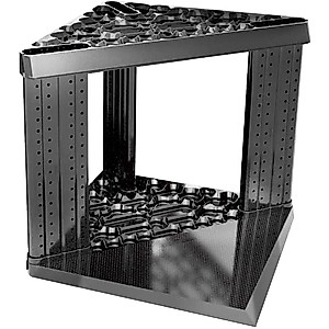 PeerBasics Corner Tool Rack, Garage Storage Organization, Up to 40 Tools like Shovels Brooms Rakes Mops Hammers Pruners, Organize Garden Yard Plus Pegboard, Wall Mounting, Peg Hooks Hardware Included