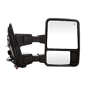 AutoShack Passenger Towing Mirror Power Black Textured Heated Manual Folding Replacement for 2001-2005 Ford Excursion 2003-2016 F-250 Super Duty F-350 Super Duty 6.2L 6.4L 6.7L 4WD RWD KAPFO1321342S