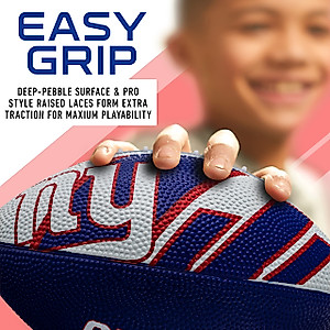 Franklin Sports NFL New York Giants Football - Youth Football - Mini 8.5" Rubber Ball - Perfect for Kids - Team Logos and Colors