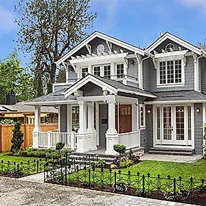 MIXXIDEA Garden Fence Animal Barrier Decorative Border Fencing 24.2 in x 10ft, Black – 5 Pieces