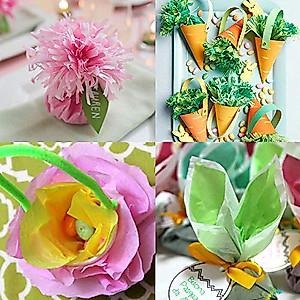 Supa 160 Sheets 8 Easter Day Multicolor Tissue Paper Bulk Wrapping Tissue Paper 20 x 27" for Art Craft Floral DIY Birthday Love Theme Party Tissue Valentine's Day Paper Pom Pom