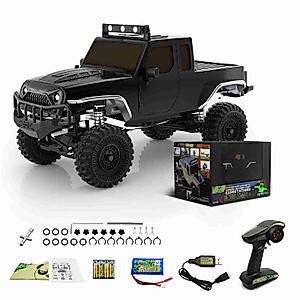 PANDA HOBBY RC Rock Crawler 4x4,RC Crawler 1/18 4WD Off Road RC Cars,RTR Remote Control Car for Adults,1:18 Scale RC Truck Cruiser Vehicle,Waterproof All Terrains Hobby RC Model Car,Tetra18 X1T,Black