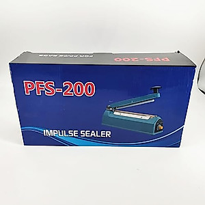 Impulse Sealer 8 Inch Heat Sealer for Plastic Bags, Plastic Mylar Bag Sealer, Iron Shell, Manual Poly Bag Heat Sealer Machine, 3mm Sealing, 4 Replacements Kit (2 Cutting Lines Included)