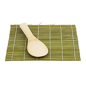JapanBargain 3664, Sushi Making Kit Bamboo Roller Rolling Mat and Rice Paddle Scoop Set