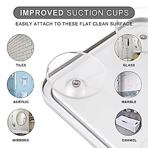 Shower Squeegee for Glass Doors 10 Inches Stainless Steel Squeege for Window and Car, 4 Suctions Shower Mirror