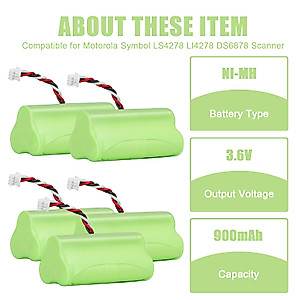 REACELL 5 Packs 3.6V LS4728 Symbol Battery Compatible for Motorola Symbol LS-4278 LS4278-M LI4278 DS6878 82-67705-01 BTRY-LS42RAAOE-01 K35466 Cordless Bar Code Scanner LI-4278 DS-6878