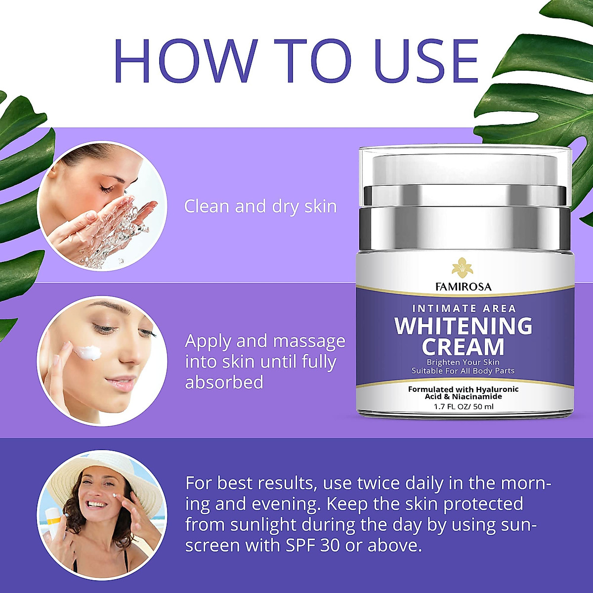 FAMIROSA Intimate Area Dark Spot Corrector-Underarm Cream for Armpit, Knees, Elbows, inner Thigh, Private Parts- Intimate Skin Cream