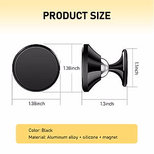 QODOLSI 2 PCS Car Phone Holder, Universal Dashboard Car Mount, Portable Adjustable Cell Phone Mount for Car, Suitable for All Smartphones (Black), QOCTZJ701BL-2PS