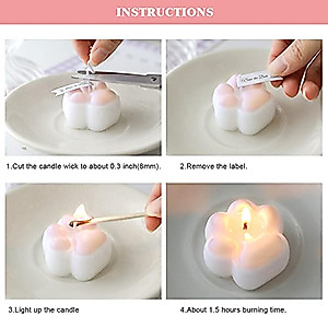 2 PCS Cat Paw Shaped Candles, Cute Scented Soy Wax Candles for Table Photo Prop Birthday Gift,Prefect for Meditation Stress Relief Mood Boosting Bath Yoga (Pink)
