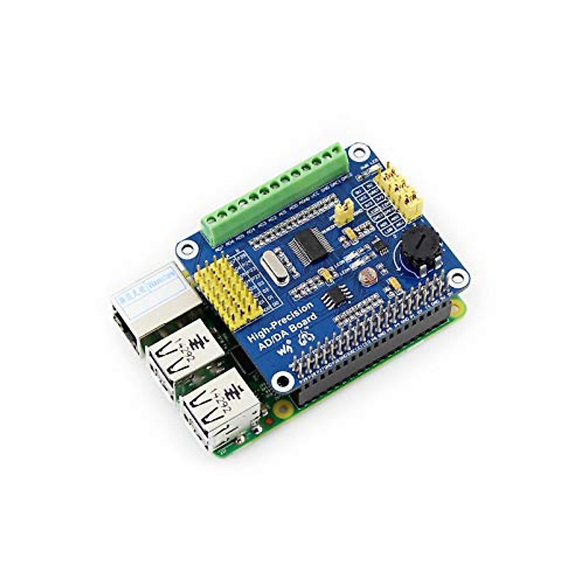 Waveshare High-Precision AD/DA Expansion Board for Raspberry Pi Series Boards/Jetson Nano Development