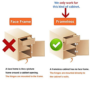 JQK Cabinet Hinges, 100 Degree Soft Closing Full Overlay Door Hinge for Frameless Cabinets, Stainless Steel Nickel Plated Finish, 4 Pack, CH100-P4