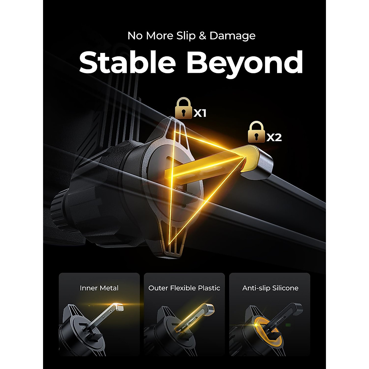 LISEN Phone Mount for Car Vent [Never Blocking] Universal Phone Holders for Your Car Hands Free Cell Phone Holder Car Mount Fits All Phones for iPhone 15 Pro Max Plus 14 13 12 Samsung Android Phones