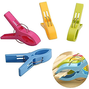 KSPOWWIN 8 Pack BeachTowel Clips Fashion Color Chair Clips for Beach Chair on Your Cruise-Jumbo Size Plastic Chair Towel Clips Clamp Holder-Keep Your Towel from Blowing Away,Clothes Lines