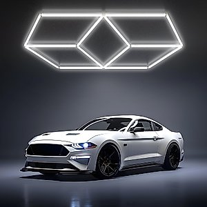 ALLYES Hexagon Garage Lights, LED Aluminum Hex Ceiling Lights, 8500LM 6500K 63W Super Bright Honeycomb LED Lights for Garage Gym Shop Barber Car Dealers