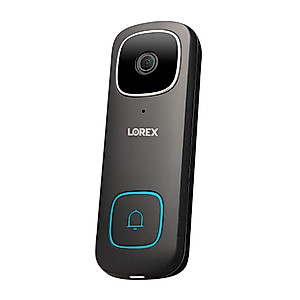 Lorex 2K Wired Video Doorbell (Black) with 64GB MicroSD Memory Card Bundle (2 Items) LORB451AJDBE_K1