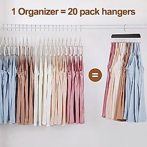 TOPIA HANGER Bra Hanger for Closet, Tank Top Hangers 20 Hooks Capacity Foldable Wood Space Saving Hangers Closet Organizer for Tank Top, Bra, Scarf, Belt, Tie etc - CT46B