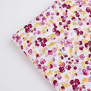 7Pcs 20" x 20" Cotton Fabric DIY Making Supplies Quilting Patchwork Fabric Fat Quarter Bundles DIY for Quilting Patchwork Cushions (Red, 20" x 20")