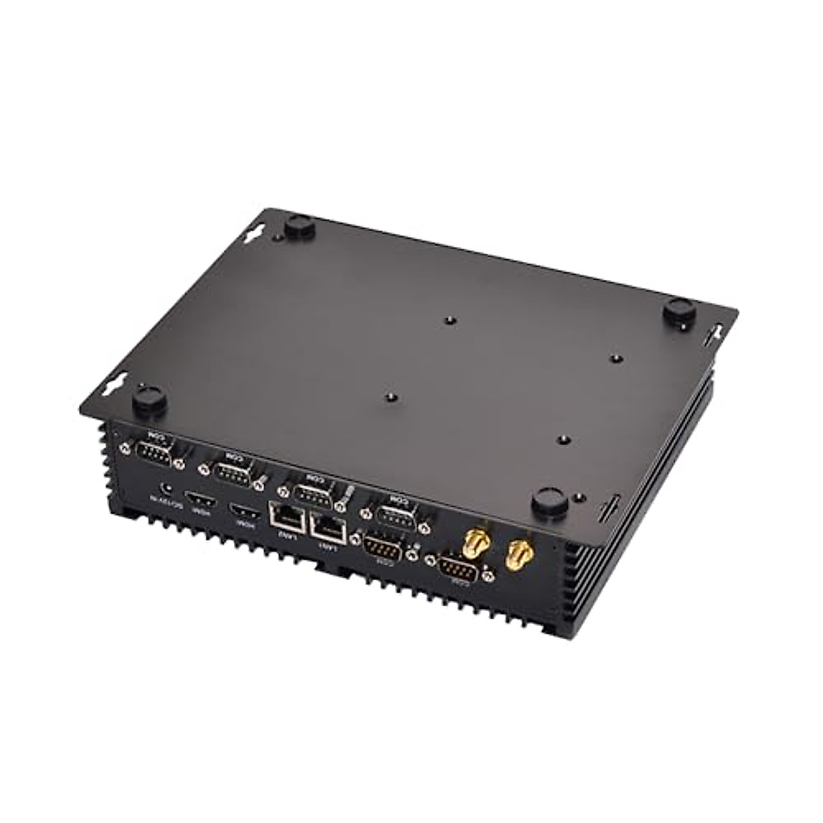 HUNSN Fanless Industrial PC, Mini Computer, Core I5 4200U 4250U 4258U 4278U 4288U, Windows 11 / Linux Ubuntu, IM04, 2 x HDMI, 2 x LAN, 6 x COM RS232, 8 x USB, 8G RAM, 128G SSD