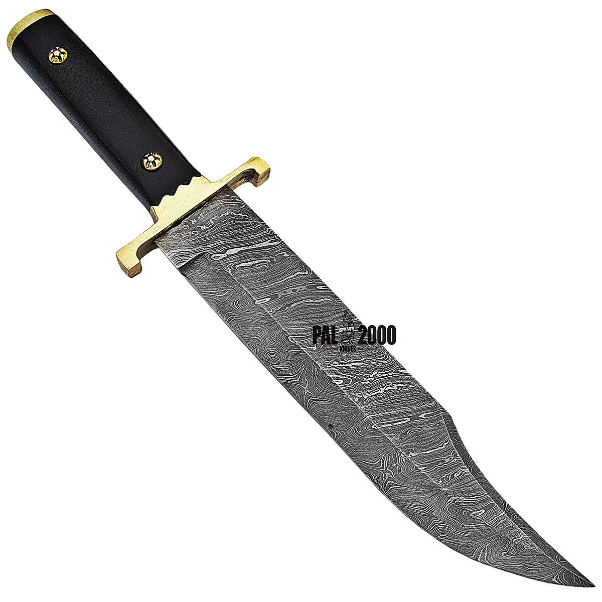 PAL 2000 KNIVES DBK-9914 Custom Handmade Damascus Steel Hunting Bowie Blade Knife Micarta Handle