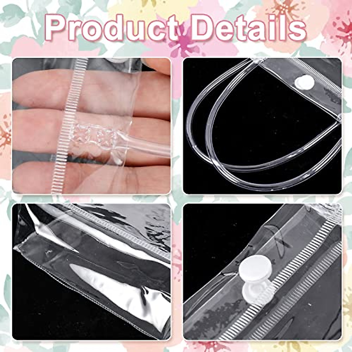 Whaline 60 Pieces Clear PVC Gift Bags with Handles Transparent Plastic Tote Bags Gift Wrap Bags Treat Bags for Wrapping Holiday Gifts Shopping Birthday Anniversary Party Supplies, 5.9 x 6.3 x 2.8 Inch