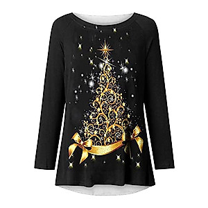 Women Ugly Christmas Sweartshirt Womens Gauze Button Down Shirt Dressy Casual Christmas Sweater Snowman Graphic Turtleneck Swiss dot Blouses t Shirts v Neck Collared Fall Sweatshirts Flare Jeans for