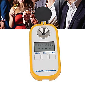 0 to 80% White Meter, Digital Refractometer, Large LCD Screen Portable Refractometer for Alcohol Volume Percent Measurement Tool Tester