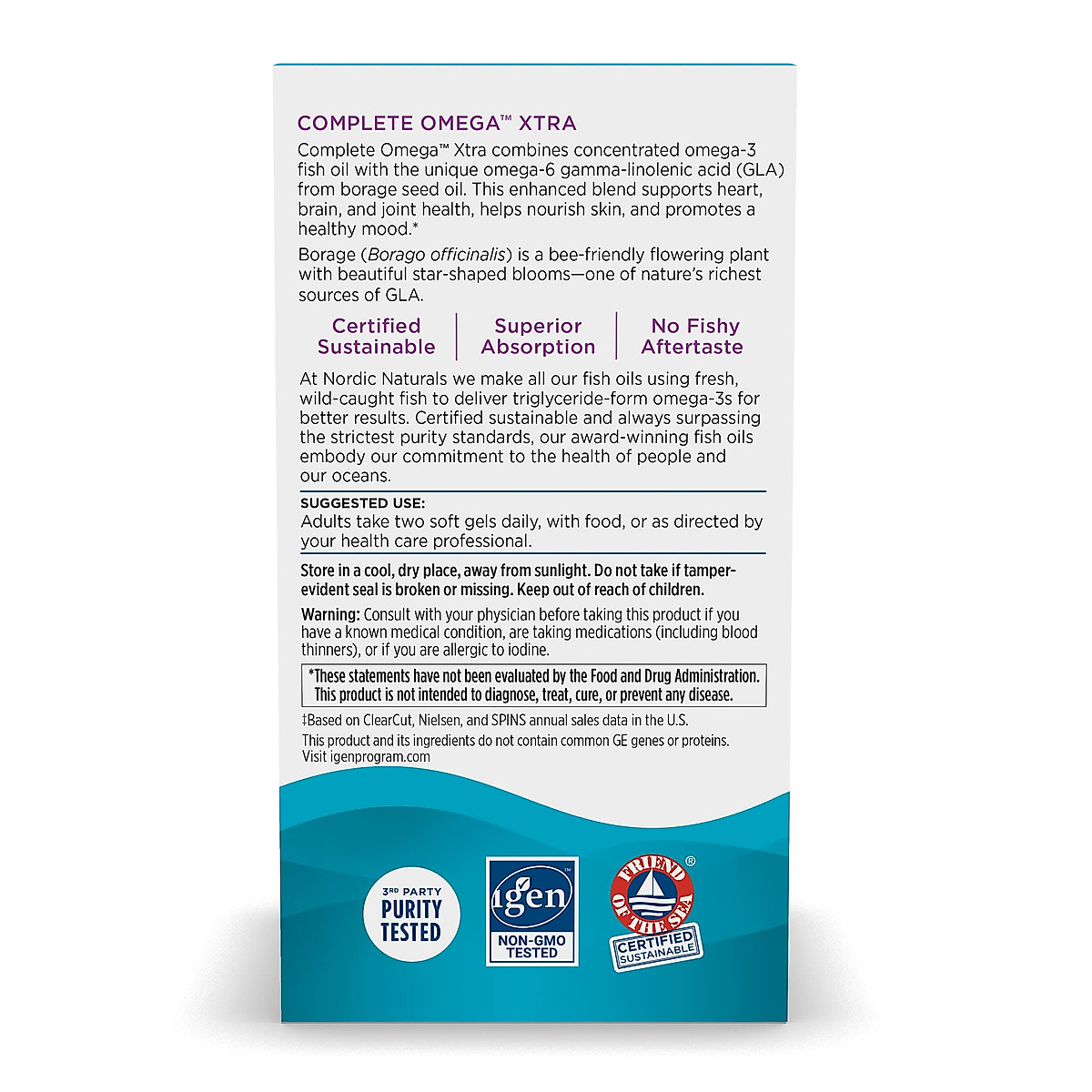Nordic Naturals Complete Omega Xtra, Lemon - 60 Soft Gels - 1360 mg Omega-3 + 76 mg GLA - Healthy Skin, Joints & Cognition - Non-GMO - 30 Servings